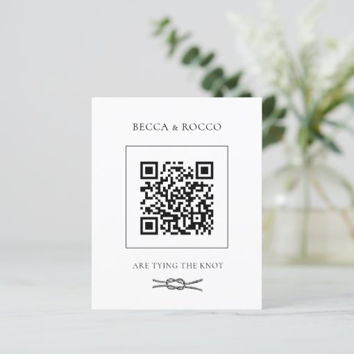 Budget Blue Watercolor QR Code Tying the knot | Zazzle