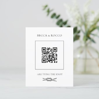 Budget Blue Watercolor QR Code Tying the knot | Zazzle