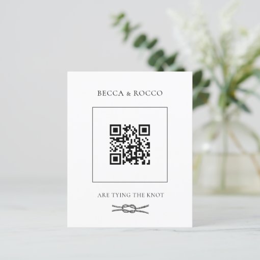 Budget Blue Watercolor QR Code Tying the knot | Zazzle