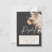 budget bohemian pampas grass RSVP reply Note Card | Zazzle