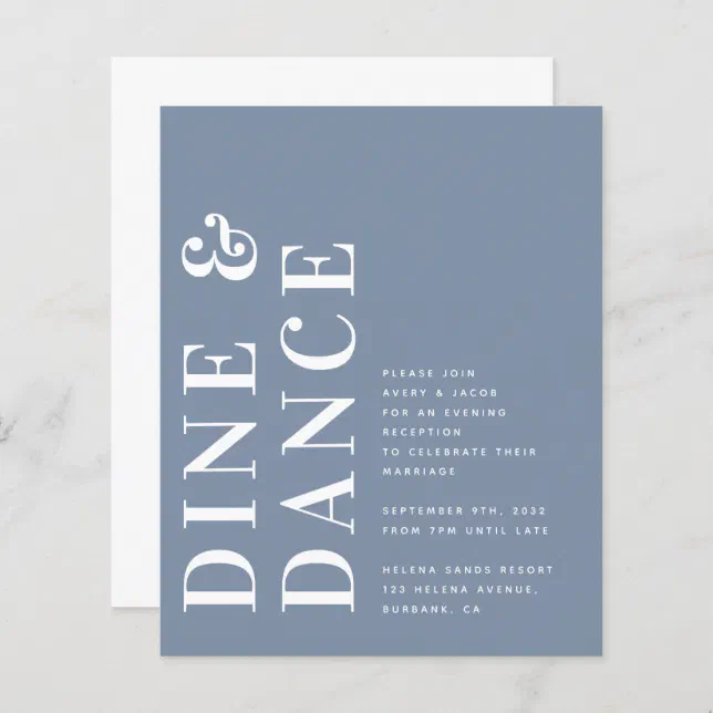 Budget Bold Modern Wedding Reception Invitation | Zazzle