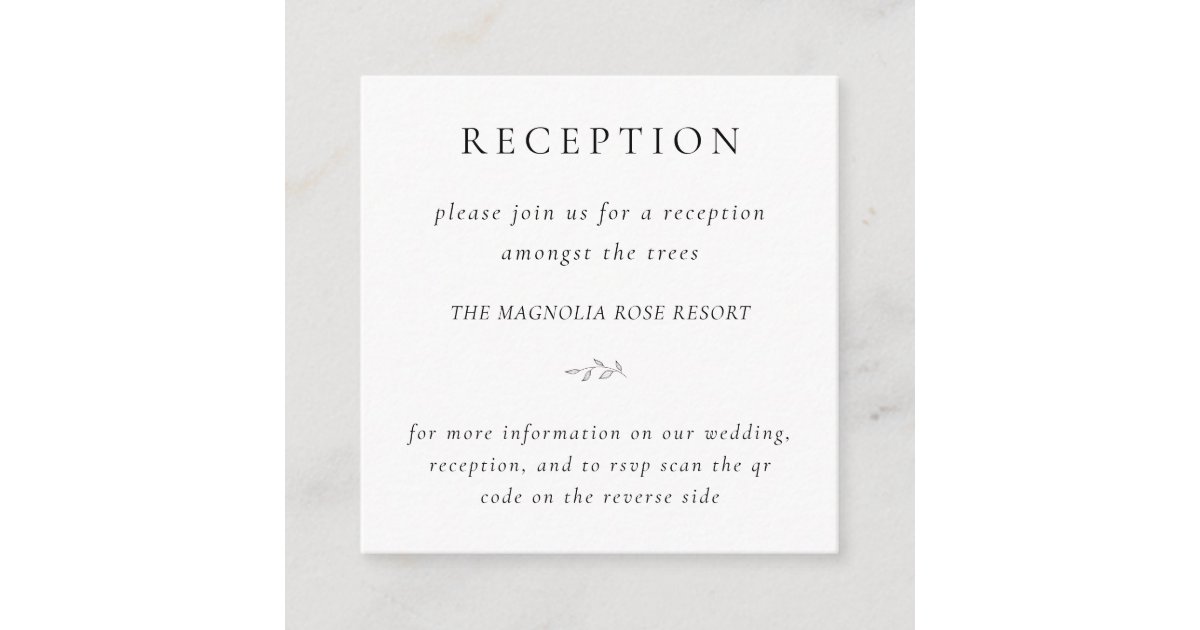 Budget Botanical Reception Info Enclosure Card | Zazzle
