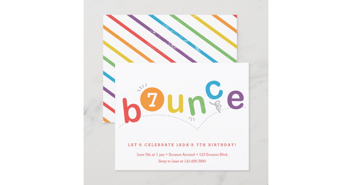 Budget Bounce Kids Age Birthday Party Invitation | Zazzle.com