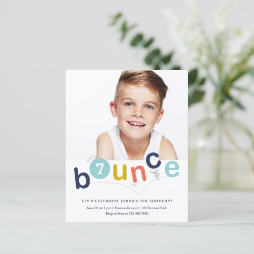 Budget Bounce Kids Birthday Party Invitations | Zazzle