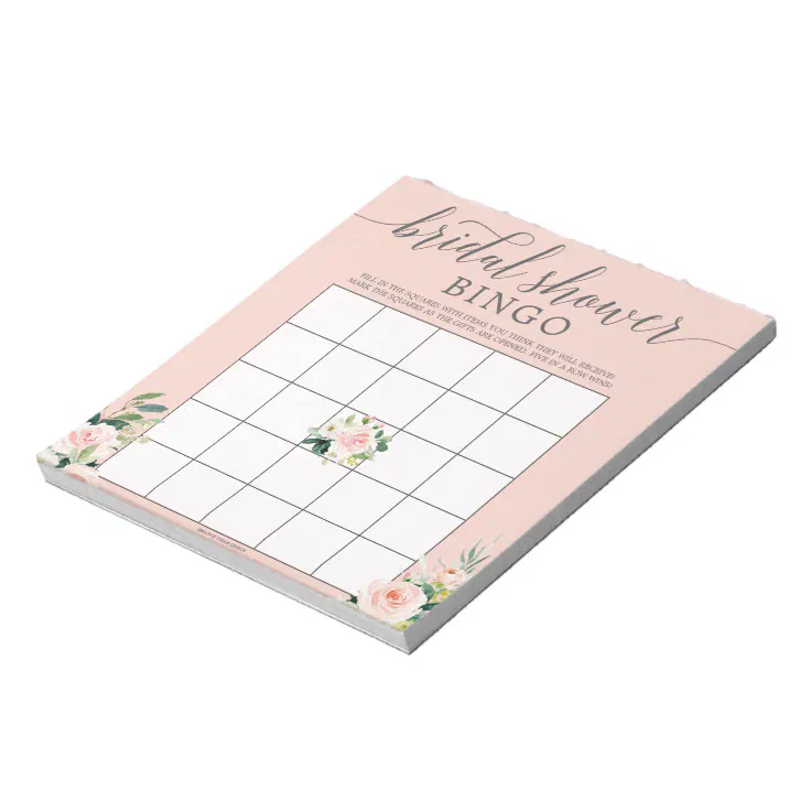 Budget Bridal Shower Bingo Game Notepad | Zazzle