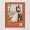 Budget Burnt Orange Photo Qr Code Wedding Flyer | Zazzle