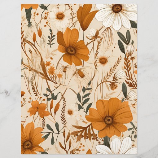 Budget Burnt Orange Watercolor Wildflowers Wedding Flyer | Zazzle