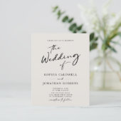 Budget Calligraphy Elegant Eggshell Wedding Invite | Zazzle