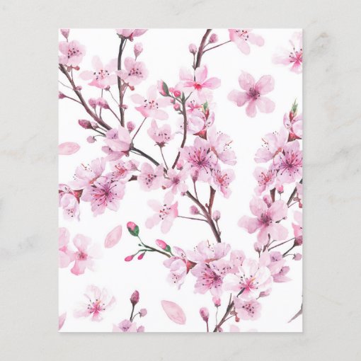 Budget Cherry Blossom & Gold Frame Wedding Invite | Zazzle