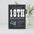 Budget Chic 18th Birthday Chalkboard Blue Balloon Note Card | Zazzle