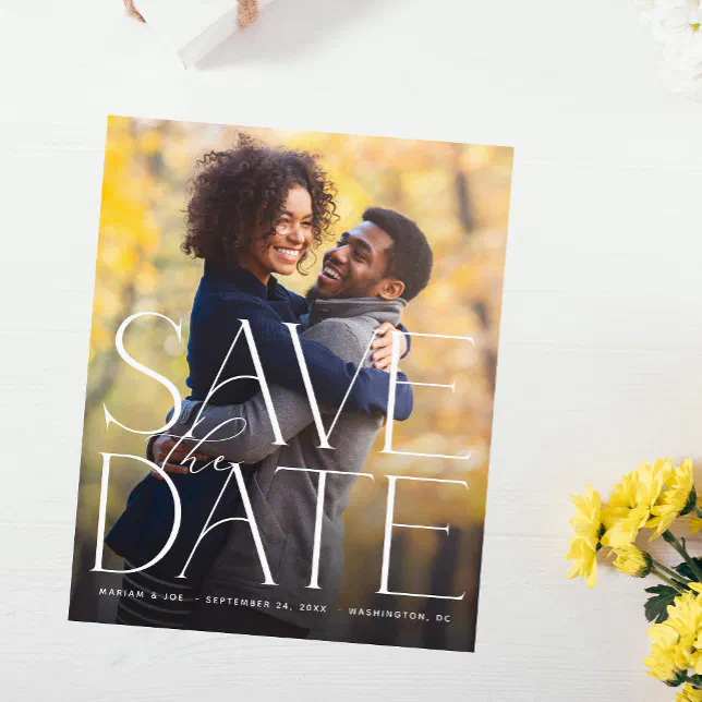 Budget Chic Photo Grand Save the Date Flyer | Zazzle