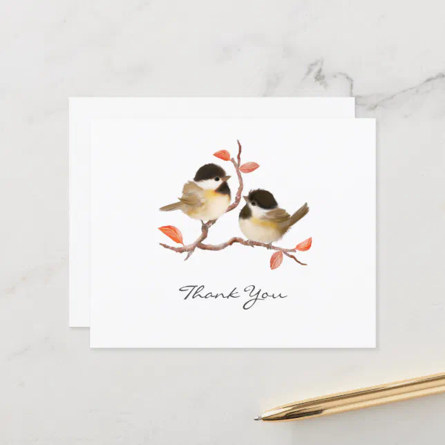 Budget Chickadees Bird All Occasion Thank You Card | Zazzle