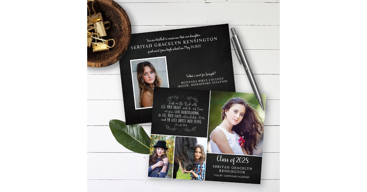 Budget Christian Graduation Announcement Verse | Zazzle