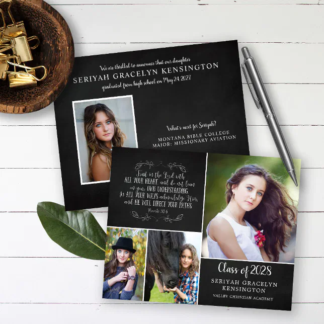 Budget Christian Graduation Announcement Verse | Zazzle