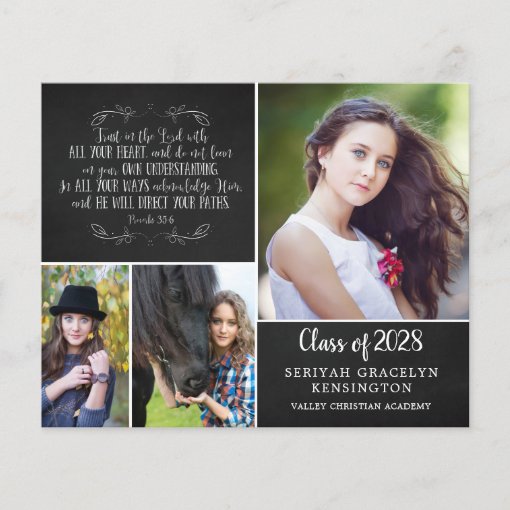 Budget Christian Graduation Announcement Verse | Zazzle