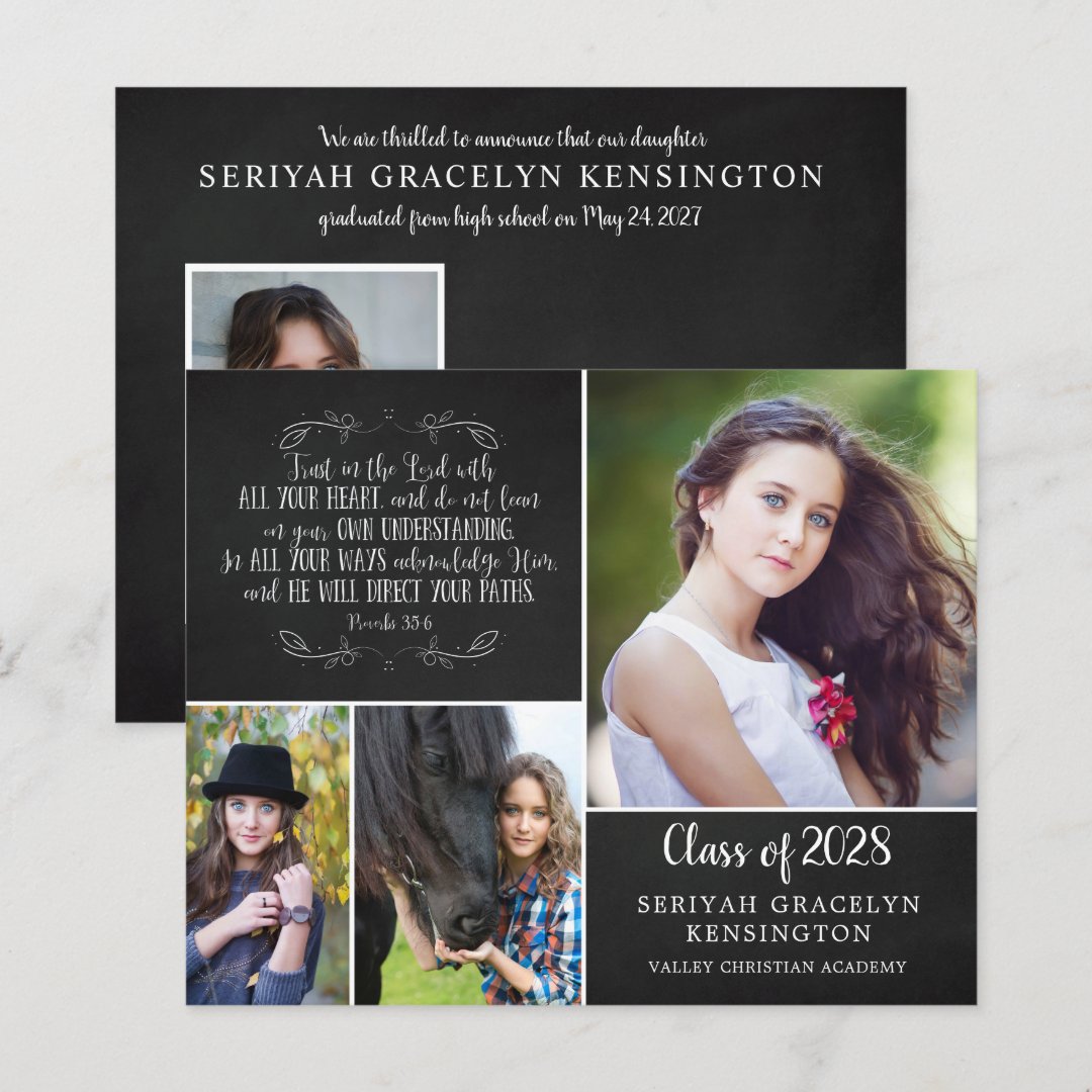 Budget Christian Graduation Announcement Verse | Zazzle