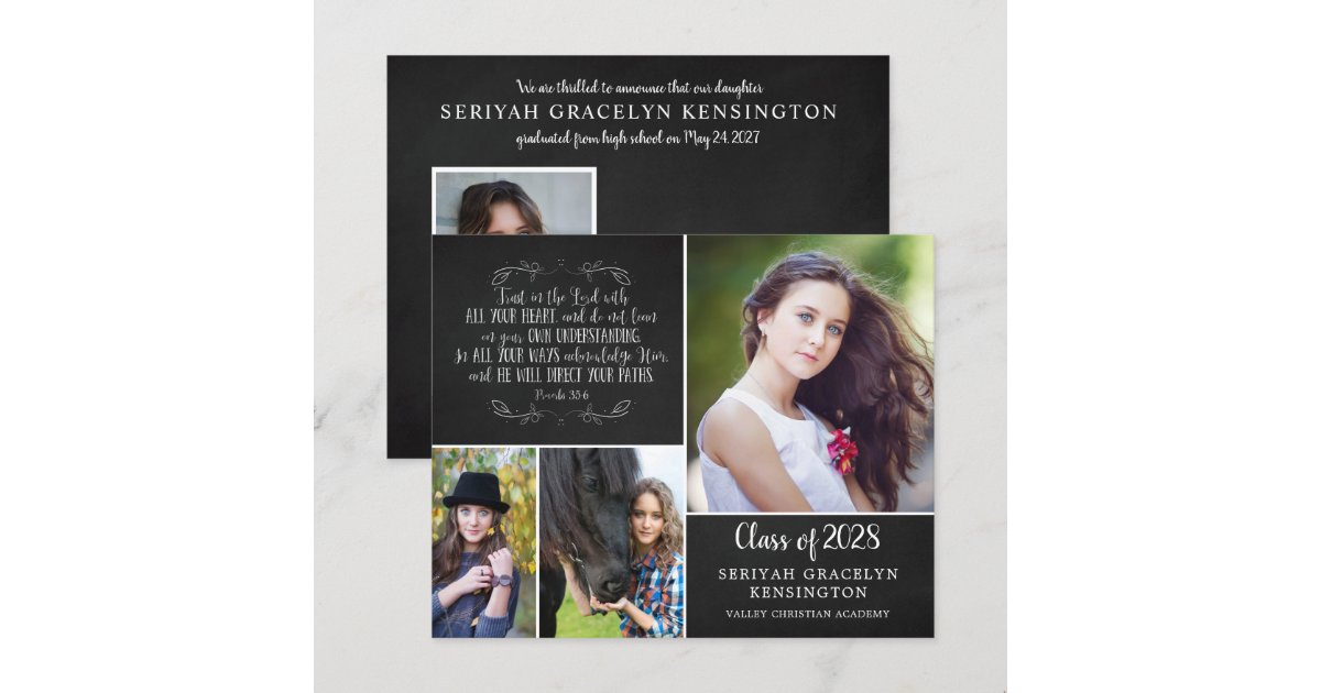 Budget Christian Graduation Announcement Verse | Zazzle