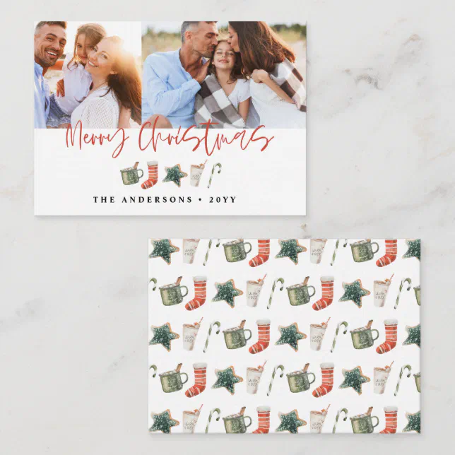 budget Christmas cookie drinks candy cane holiday Note Card | Zazzle