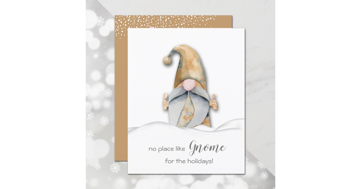 Budget Christmas Gnome Holiday Card | Zazzle