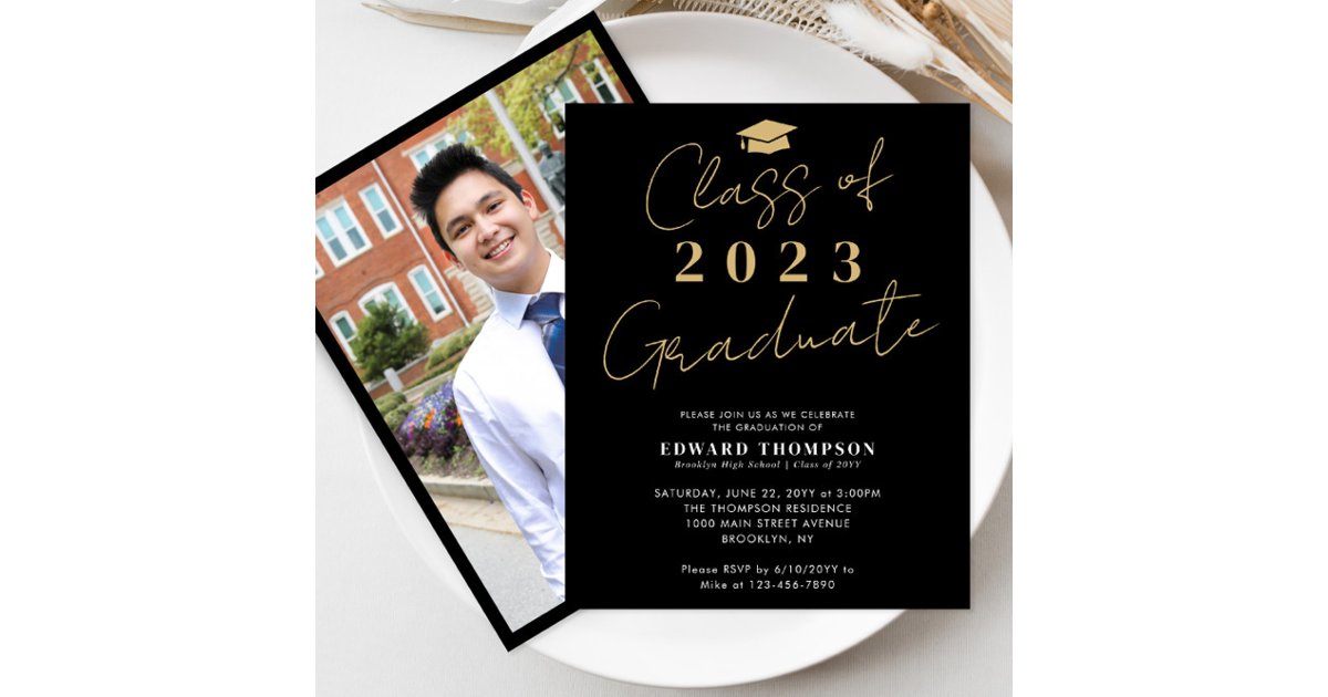 Budget Class of 2023 Photo Grad Graduation Party | Zazzle