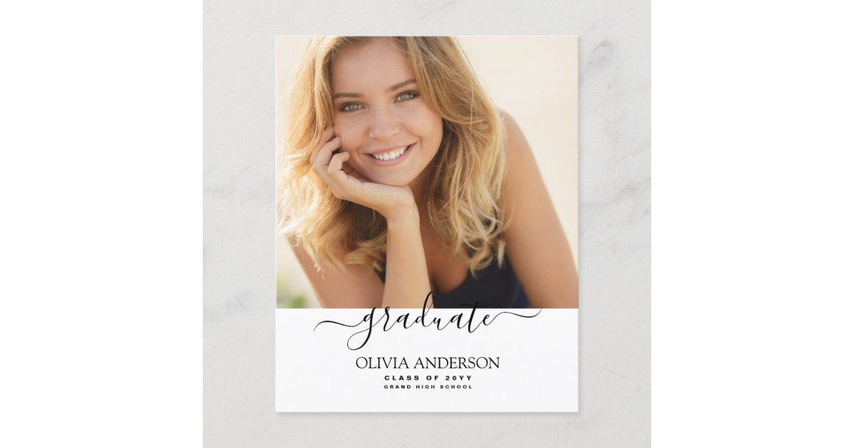 Budget Class of 2023 White Photo Graduation Flyer | Zazzle
