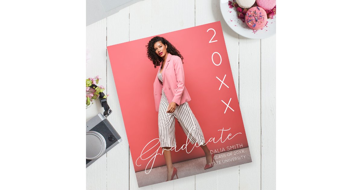 Budget Class Year Graduate Photo Announcement Flyer | Zazzle