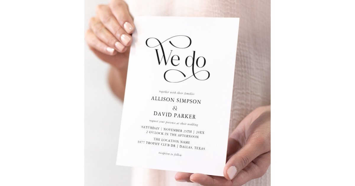 Budget Classic Script We Do Wedding Invitations | Zazzle