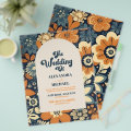 Budget Colorful Modern Groovy Retro 70s Floral Wed Flyer | Zazzle