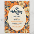 Budget Colorful Modern Groovy Retro 70s Floral Wed Flyer | Zazzle