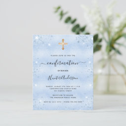 Budget confirmation light blue boy invitation | Zazzle