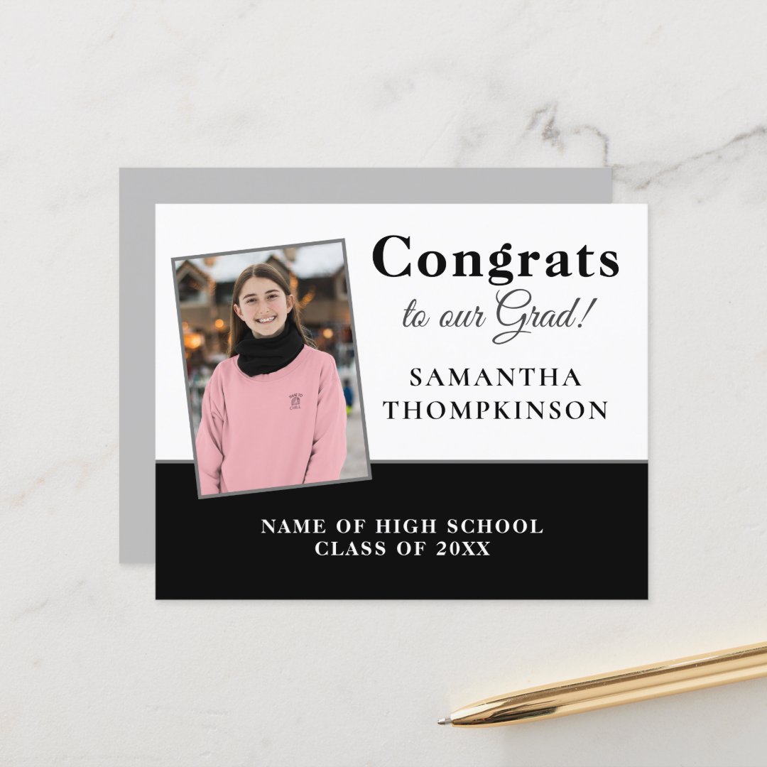 Budget Congrats Graduate Photo Custom Announcement | Zazzle