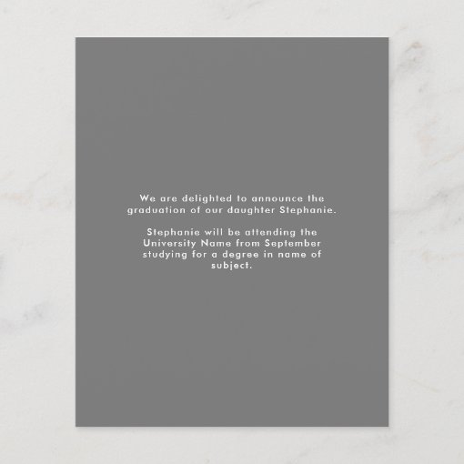 Budget Congrats Photo Gray Graduation Announcement | Zazzle