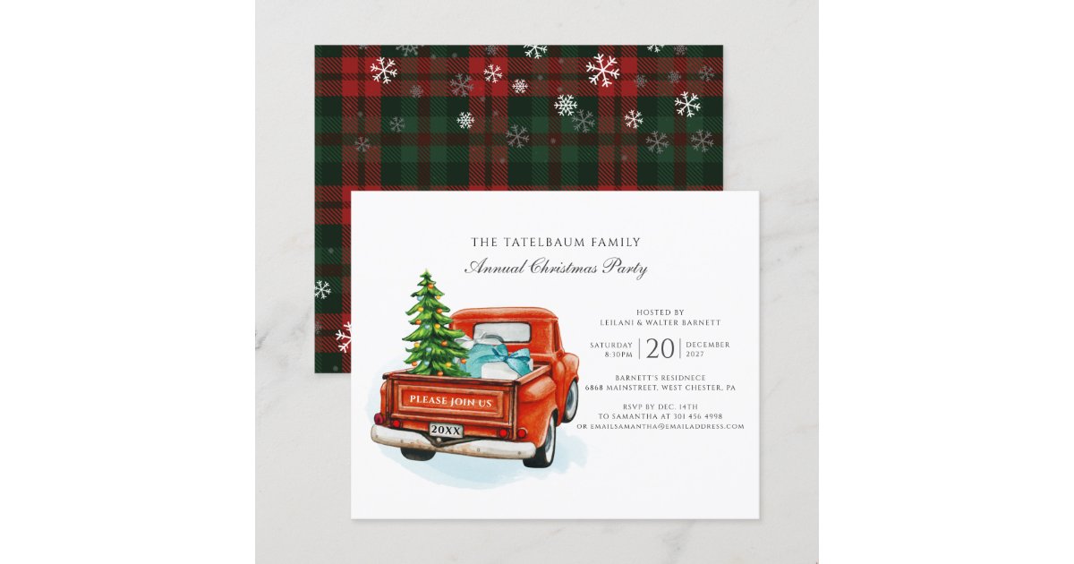 Budget Corporate Family Christmas Party Invitation | Zazzle