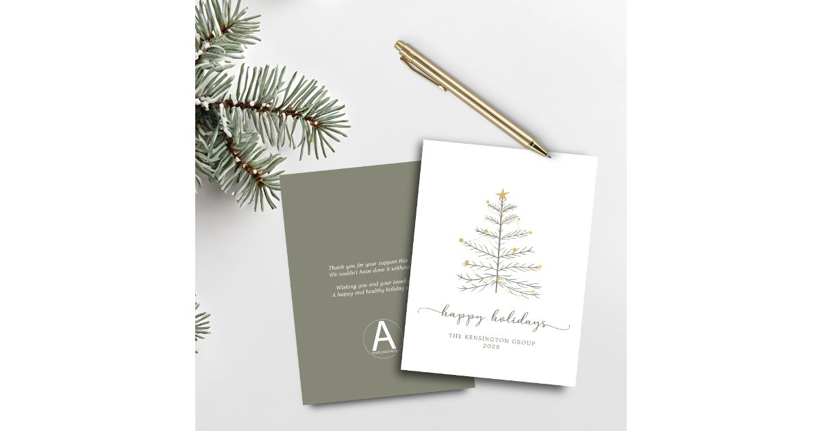 Budget Corporate Happy Holidays Christmas Tree | Zazzle