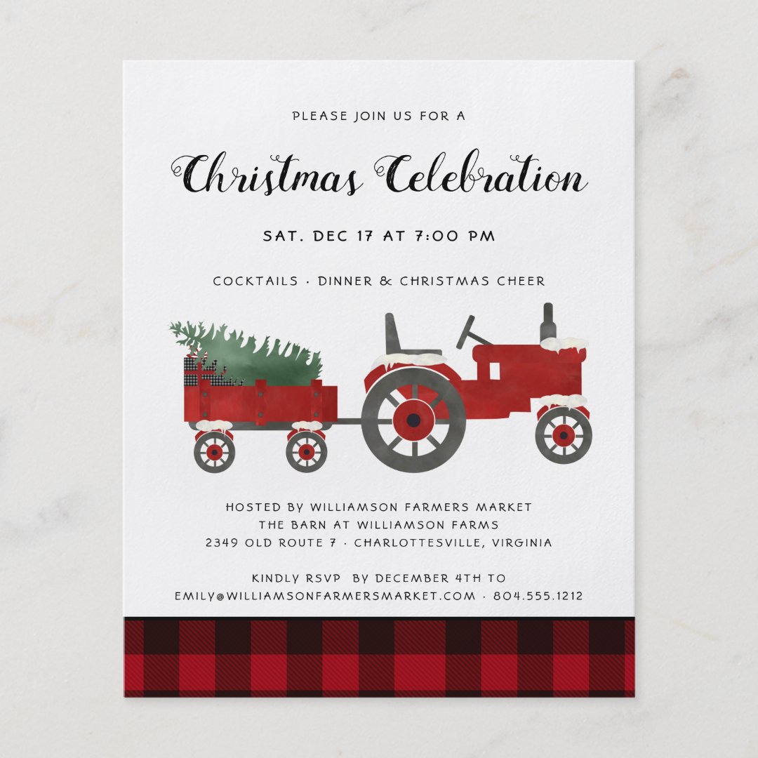 Budget Country Rustic Christmas Party Flyer | Zazzle