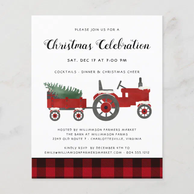 Budget Country Rustic Christmas Party Flyer | Zazzle