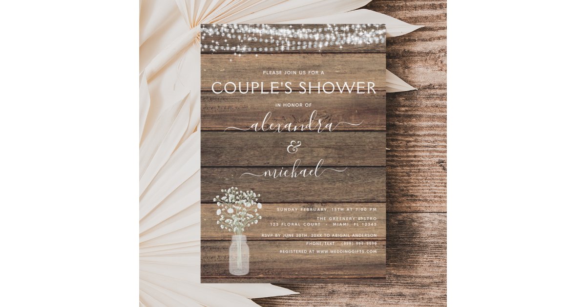 Budget Couple's Shower Rustic Invitation | Zazzle