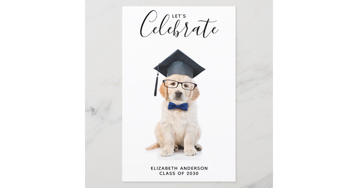 Budget Cute Puppy Graduate Graduation Invitation | Zazzle