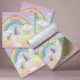 BUDGET Cute Unicorn Rainbow Girls Invitation Notepad | Zazzle