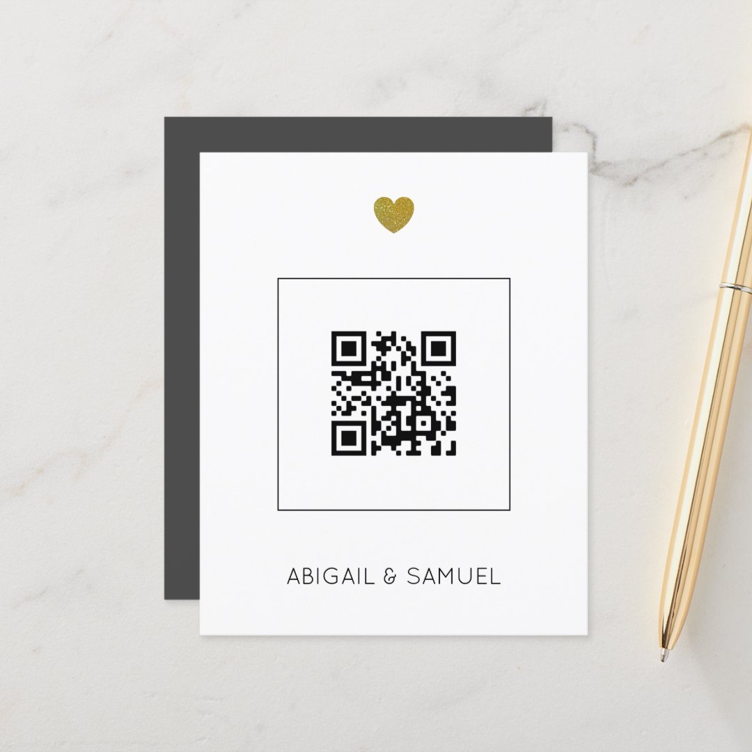 Budget Dark Gray QR Code All in One Wedding | Zazzle