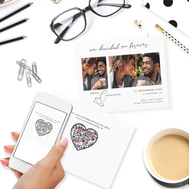 Budget Decided Forever 2 photo QR Code Save Date | Zazzle