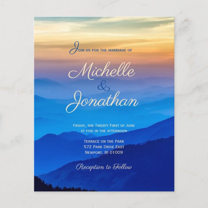 Budget Destination Wedding Sunset Invitation | Zazzle.com