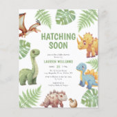 Budget Dinosaur Hatching Soon Baby Shower Invites | Zazzle