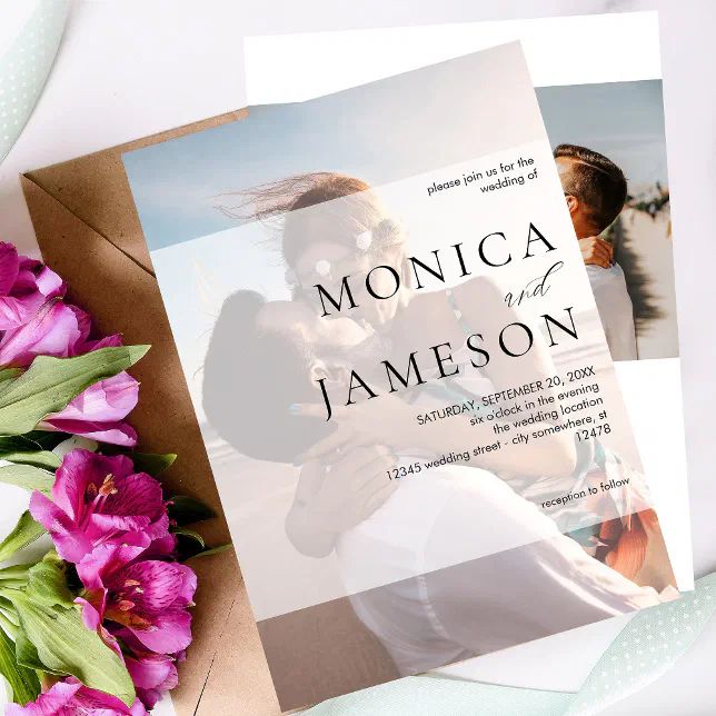 Budget Duo 2 Photo Wedding Flyer | Zazzle