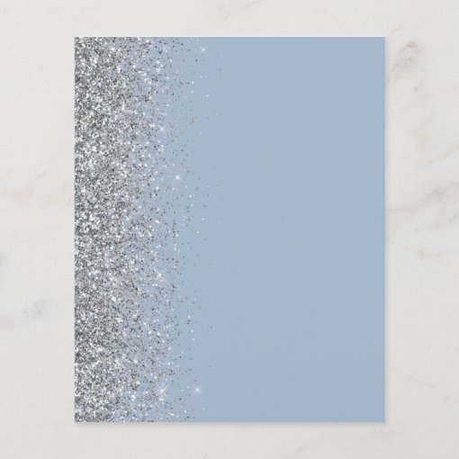 Budget Dusty Blue Silver Glitter Wedding Invite | Zazzle