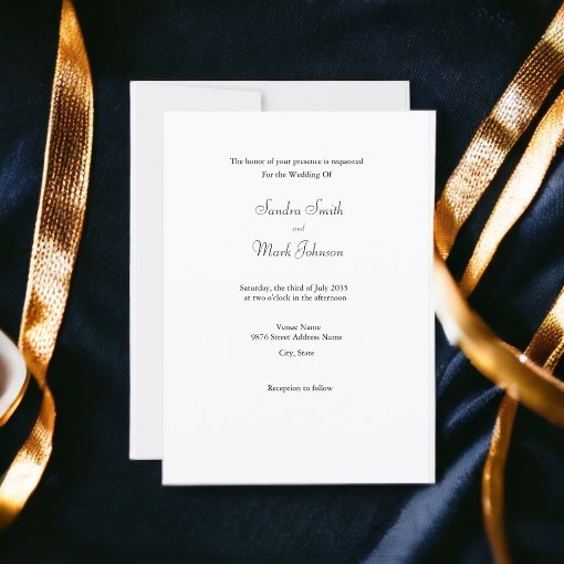 Budget Elegant and Simple Classic Style Invitation | Zazzle