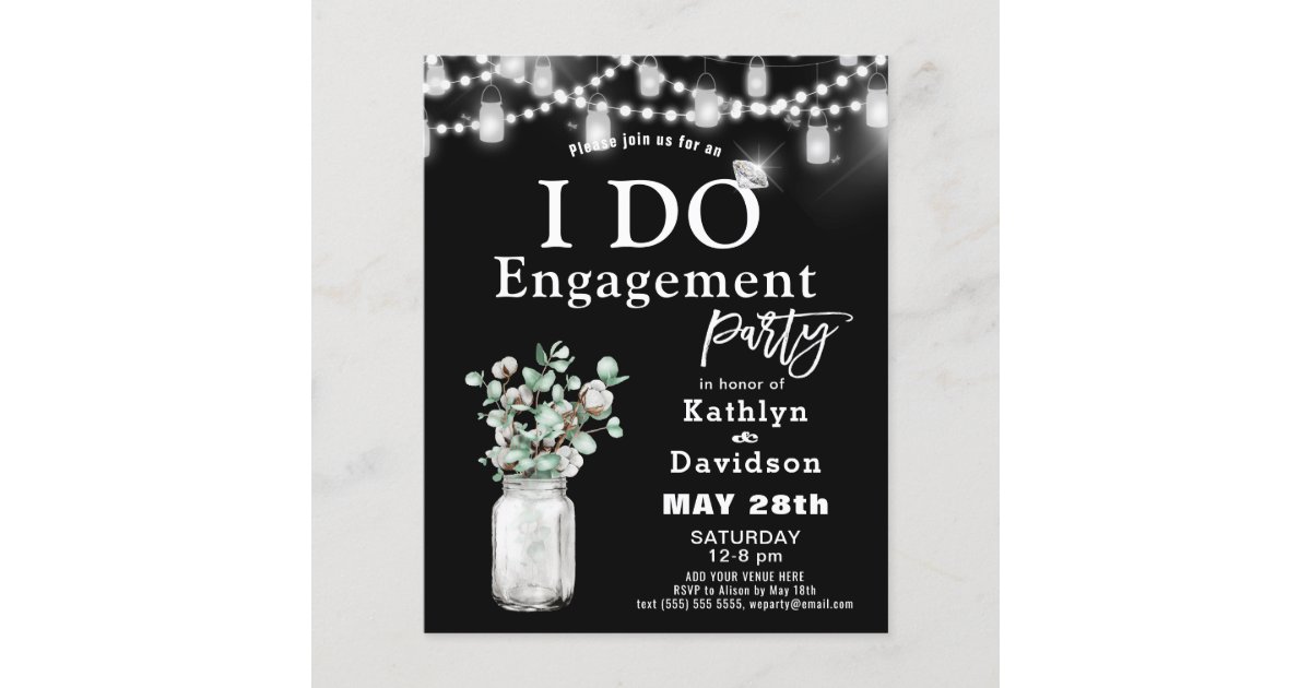 BUDGET Elegant Eucalyptus I DO Party Invitation | Zazzle