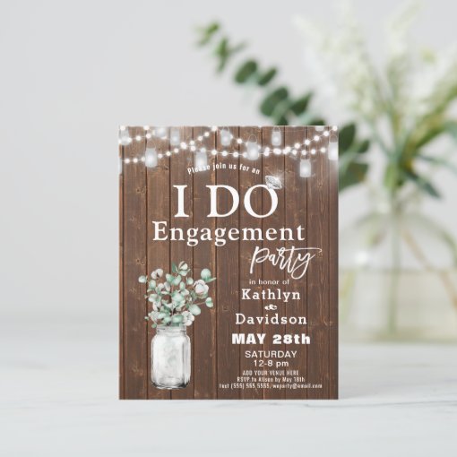 BUDGET Elegant Eucalyptus I DO Party Invitation | Zazzle