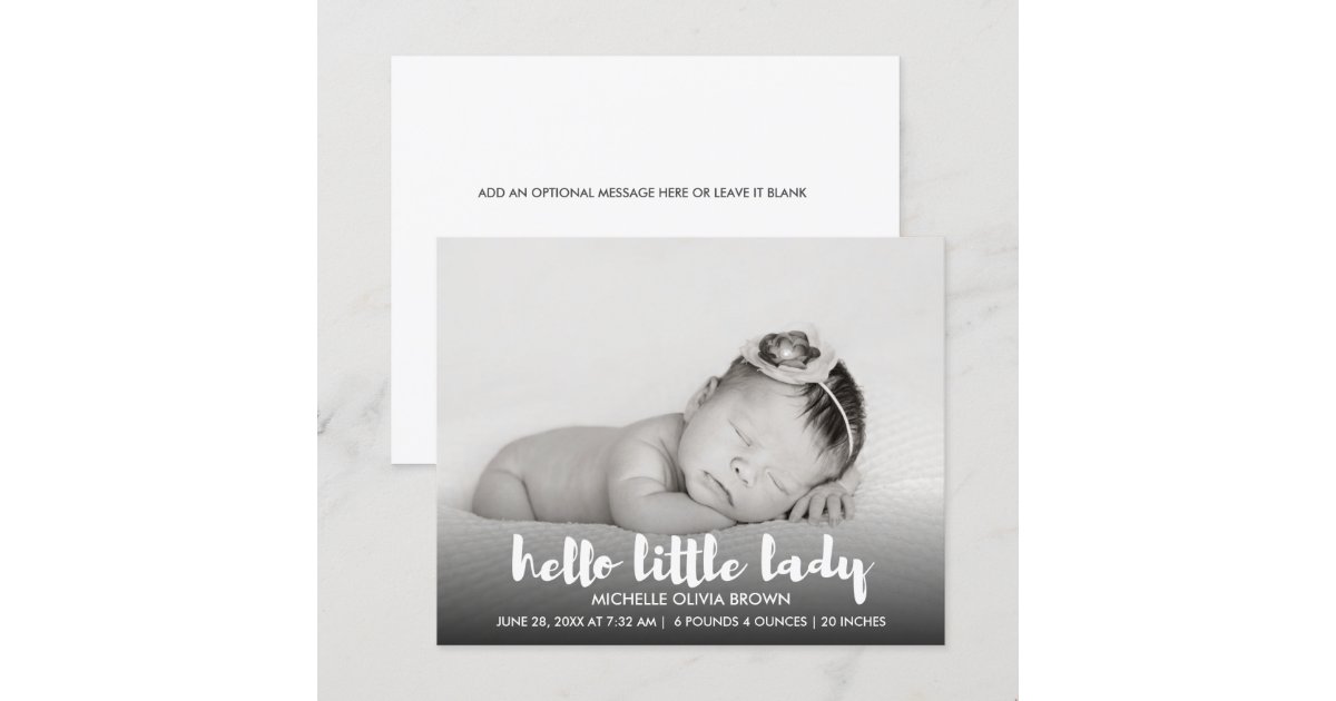 Budget Elegant Hello little Lady Photo | Zazzle