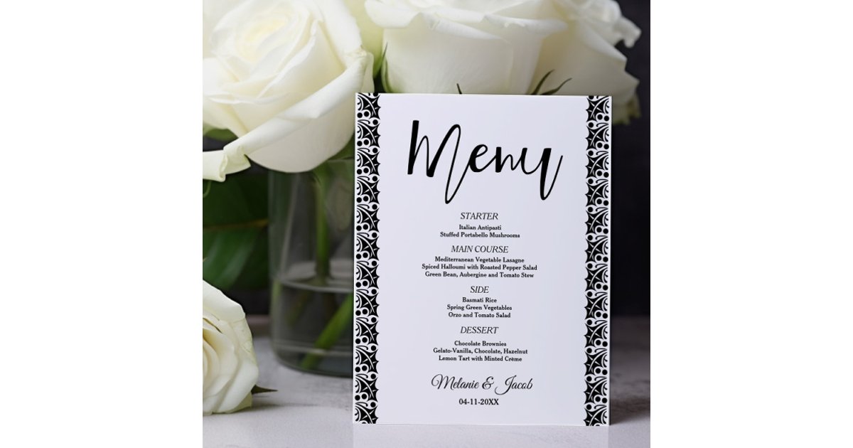 Budget Elegant Minimalist Classic Menu | Zazzle